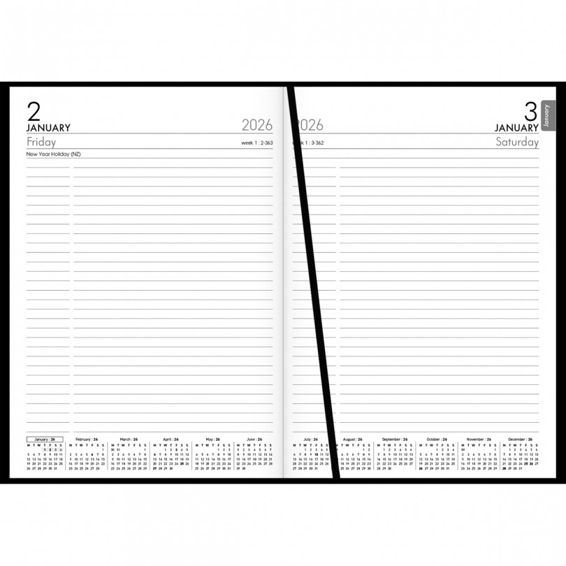 2026 Collins A51p Diary Pvc (day To Page) Black | Products | One Paperclip