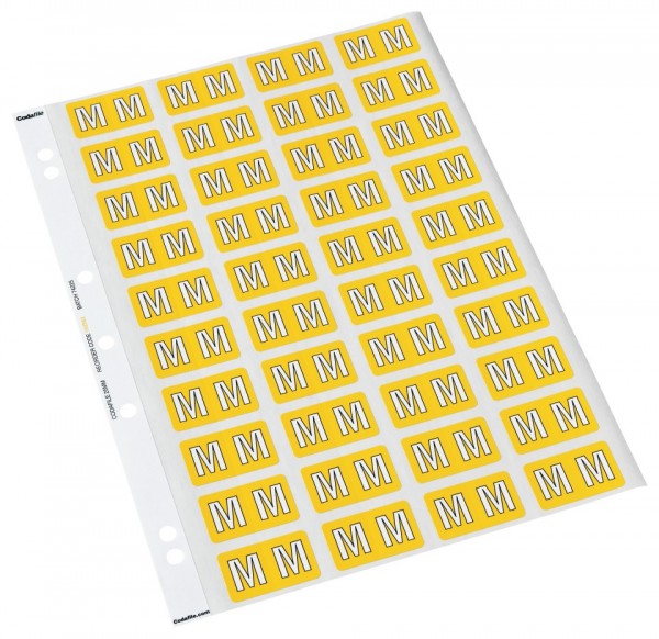 Codafile Lateral File Labels Alpha Letter M 25mm 40 Labels 1 Sheet ...